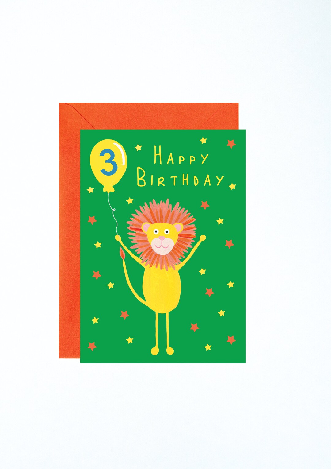 Lion Birthday Card, Party Animals Birthday Card, 3rd Birthday Card ...