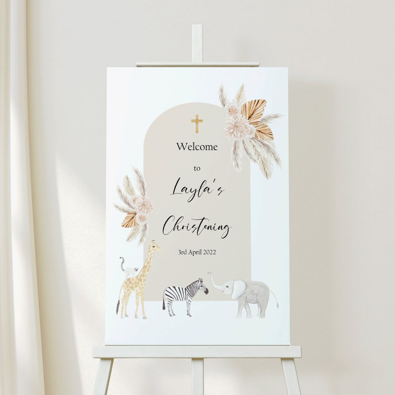 Christening Welcome Sign Christening Sign Printed Sign for - Etsy UK
