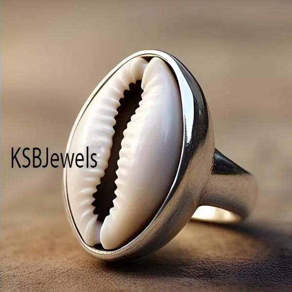 Cowrie Shell Ring - Etsy