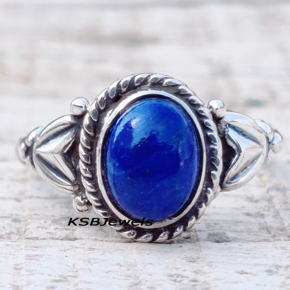 Lapis Lazuli Ring 925 Sterling Silver Ring Handmade Ring Boho Ring Women Silver Ring Statement Jewelry Etsy Ring Valentine Sale Etsy