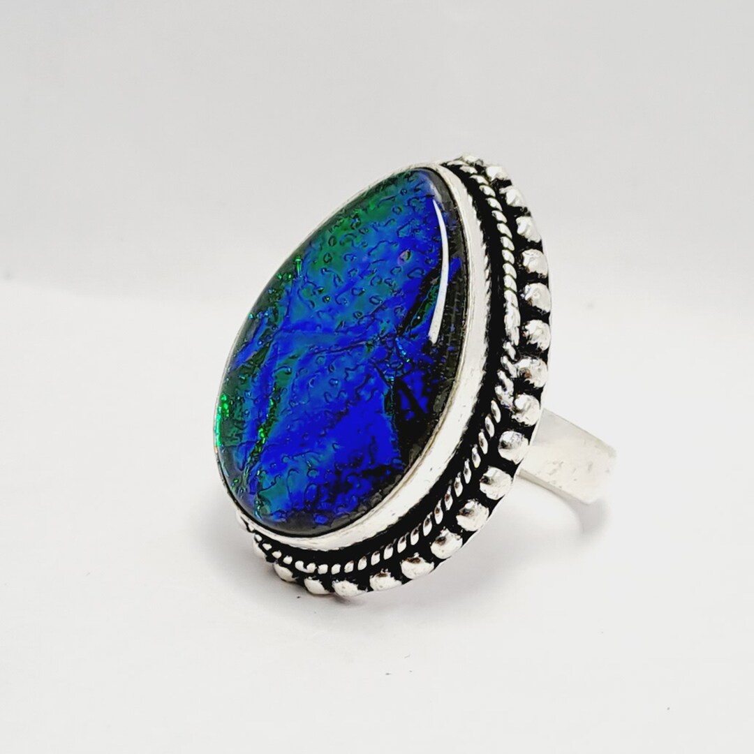 Multi Fire Opal Ring, 925 Sterling Silver Ring, Australian Triplet Opal ...