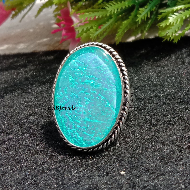 Australian Blue Fire Opal Ring 925 Sterling Silver Ring - Etsy