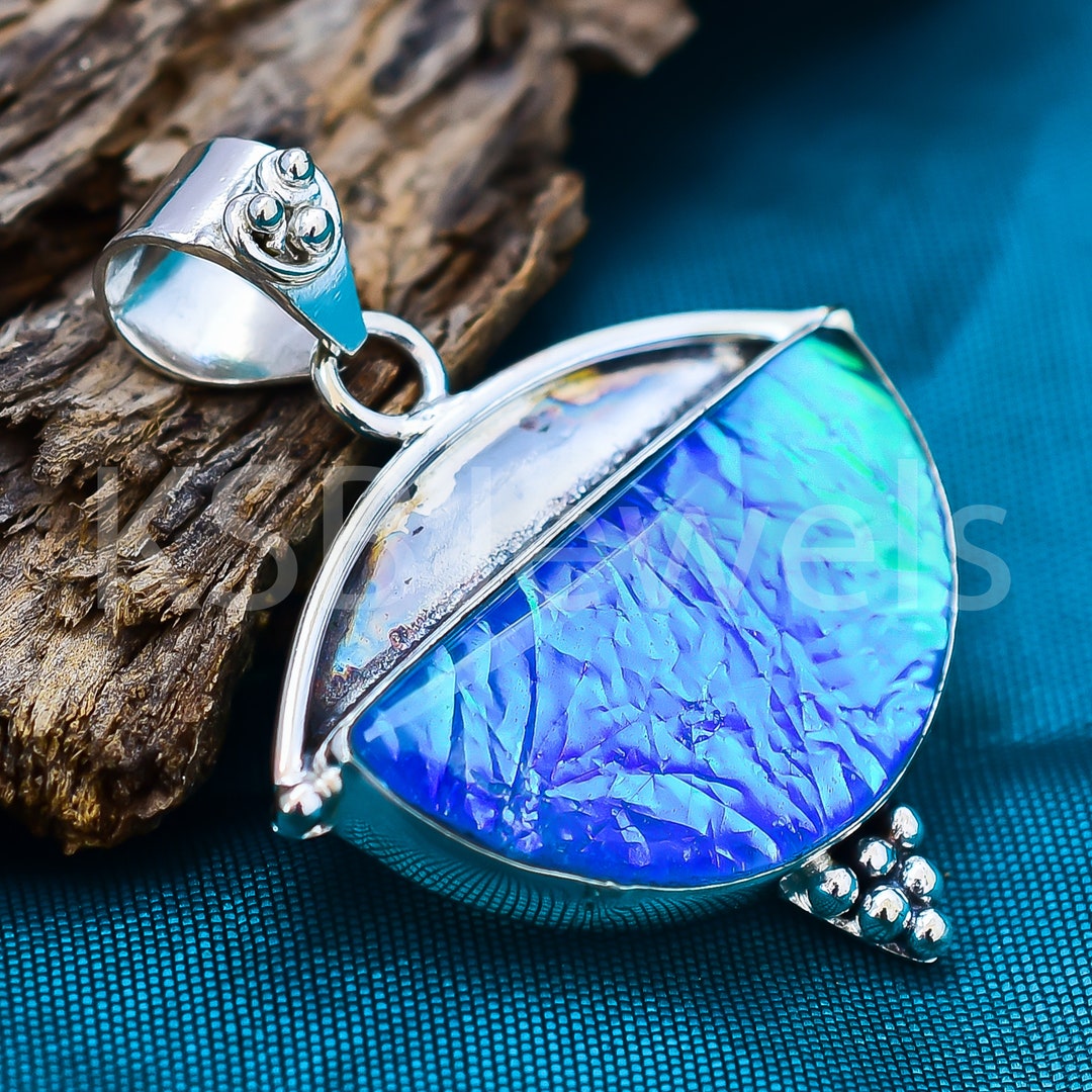 Beautiful Australian Opal Pendant, 925 Sterling Silver Jewelry ...