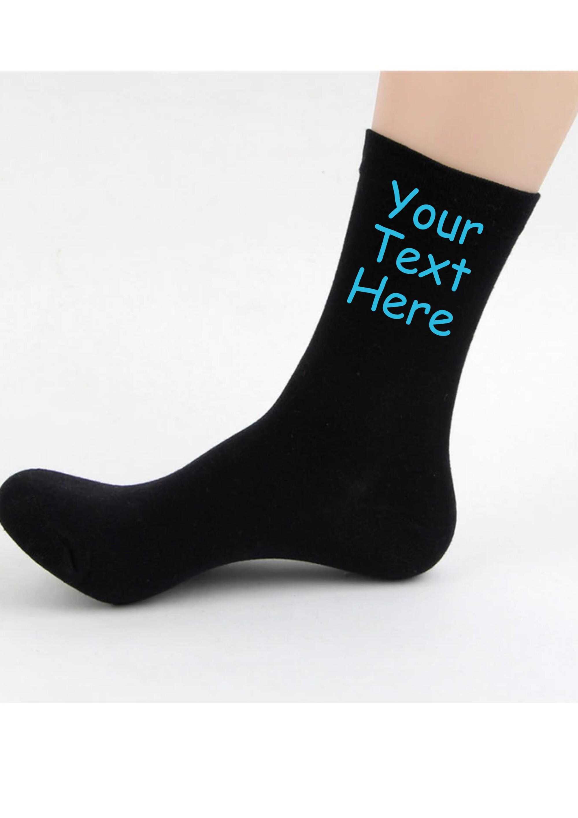 Personalised Text Socks Any Wording Men's Ladies Custom Gift Funny ...