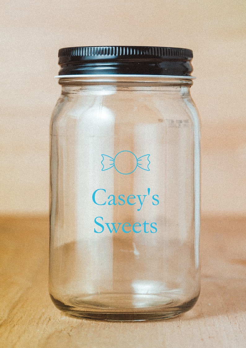 Personalised Sweet Jar Sticker - Any Name, Wording, Vinyl Decal, Jar ...