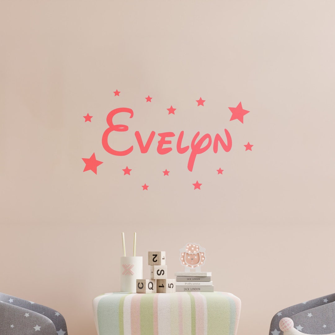 Personalised Disney Name and Stars Wall Decal - Vinyl/decal Sticker for ...