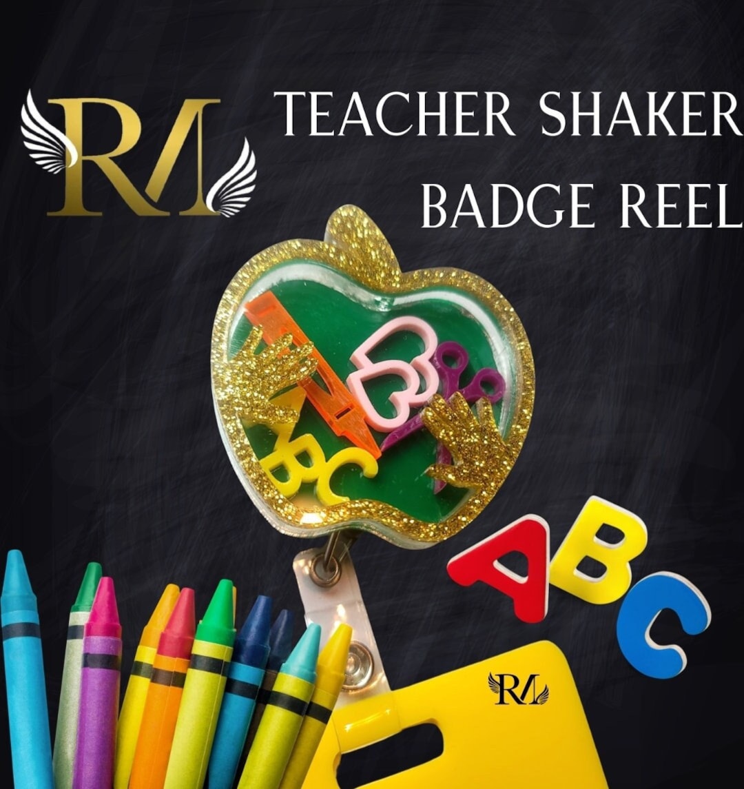 Teacher Shaker Badge Reel and Buddy- School- Learning- Students ...