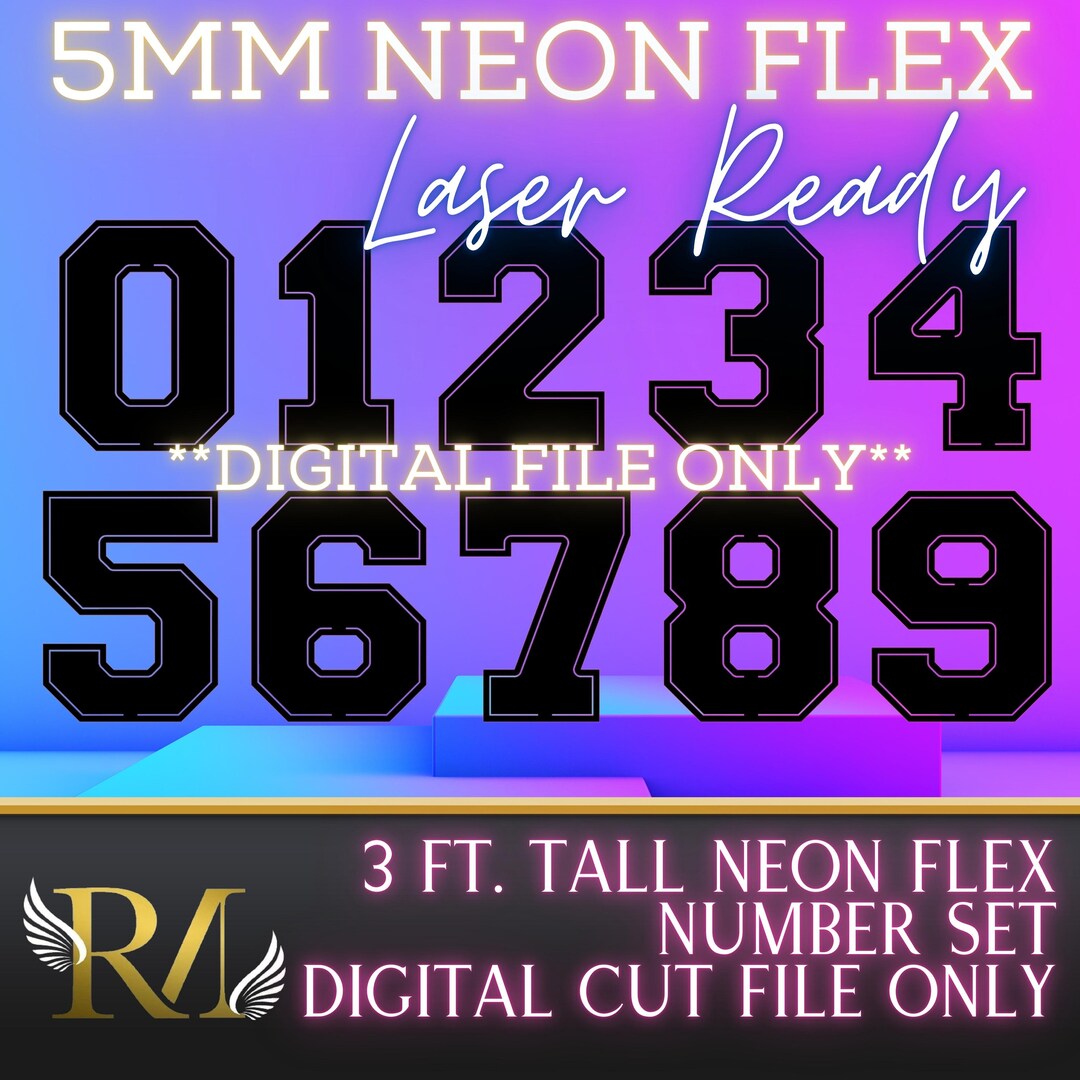 3 Foot Neon Number Set- 0 Through 9- Make Your Own Neon Flex Sign- DIY ...