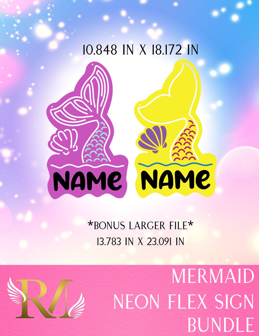 Mermaid Neon Flex Bundle- DIY- Custom Sign- Birthday- Parties - Etsy