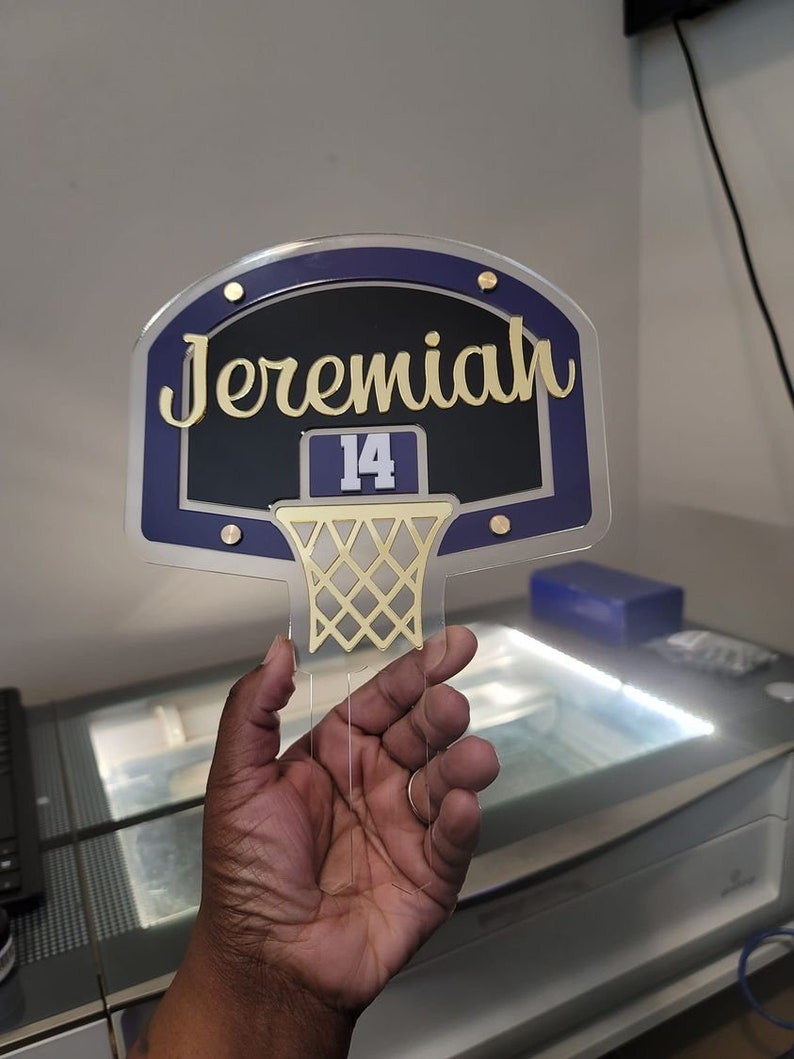 Basketball Goal Cake Topper File - Etsy