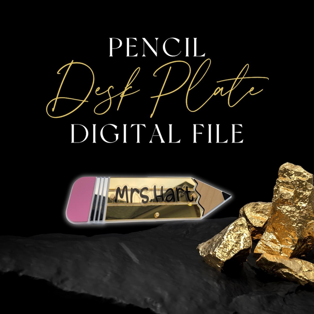 Pencil Desk Plate - Digital File - Etsy