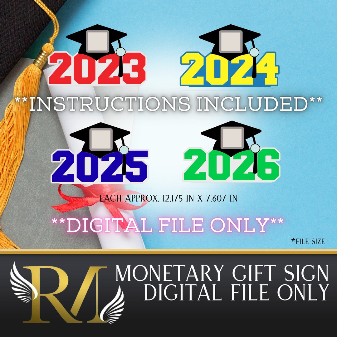 Monetary Gift Sign Bundle Digital File Only Graduation Senior 2023 2024 ...