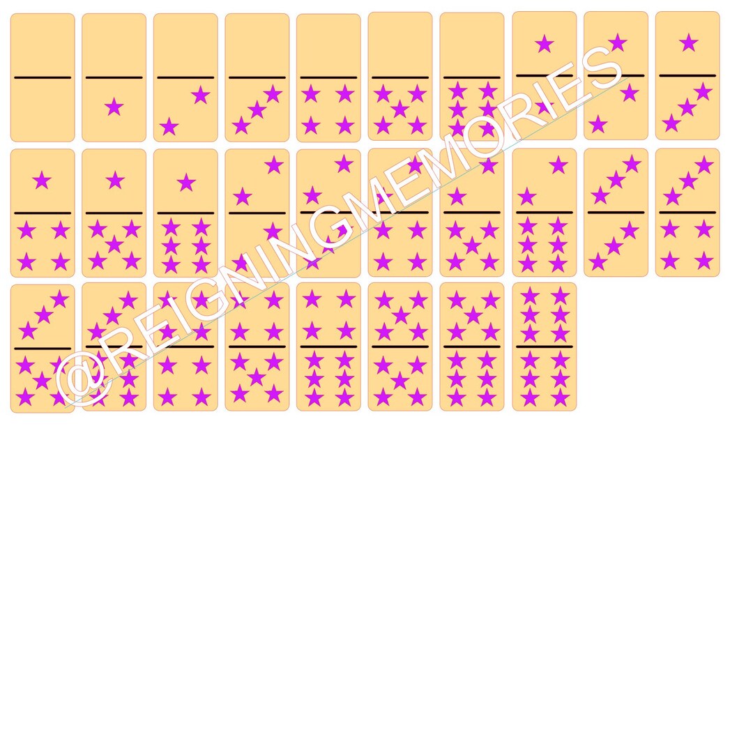 Star Double Six Domino Set- Digital File Only - Etsy