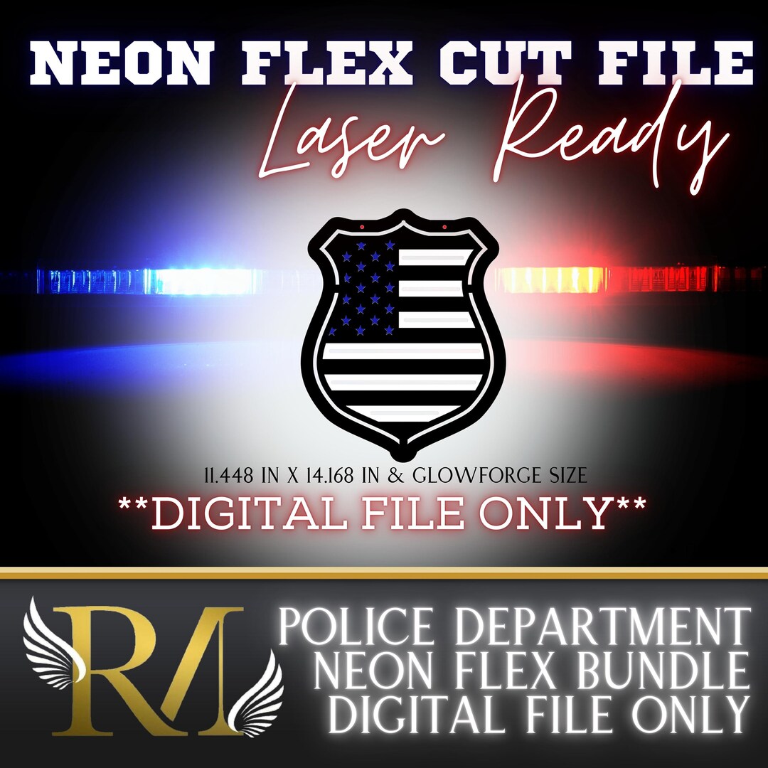 Police Badge Neon Sign- Digital File Only- DIY- Neon Flex - Etsy