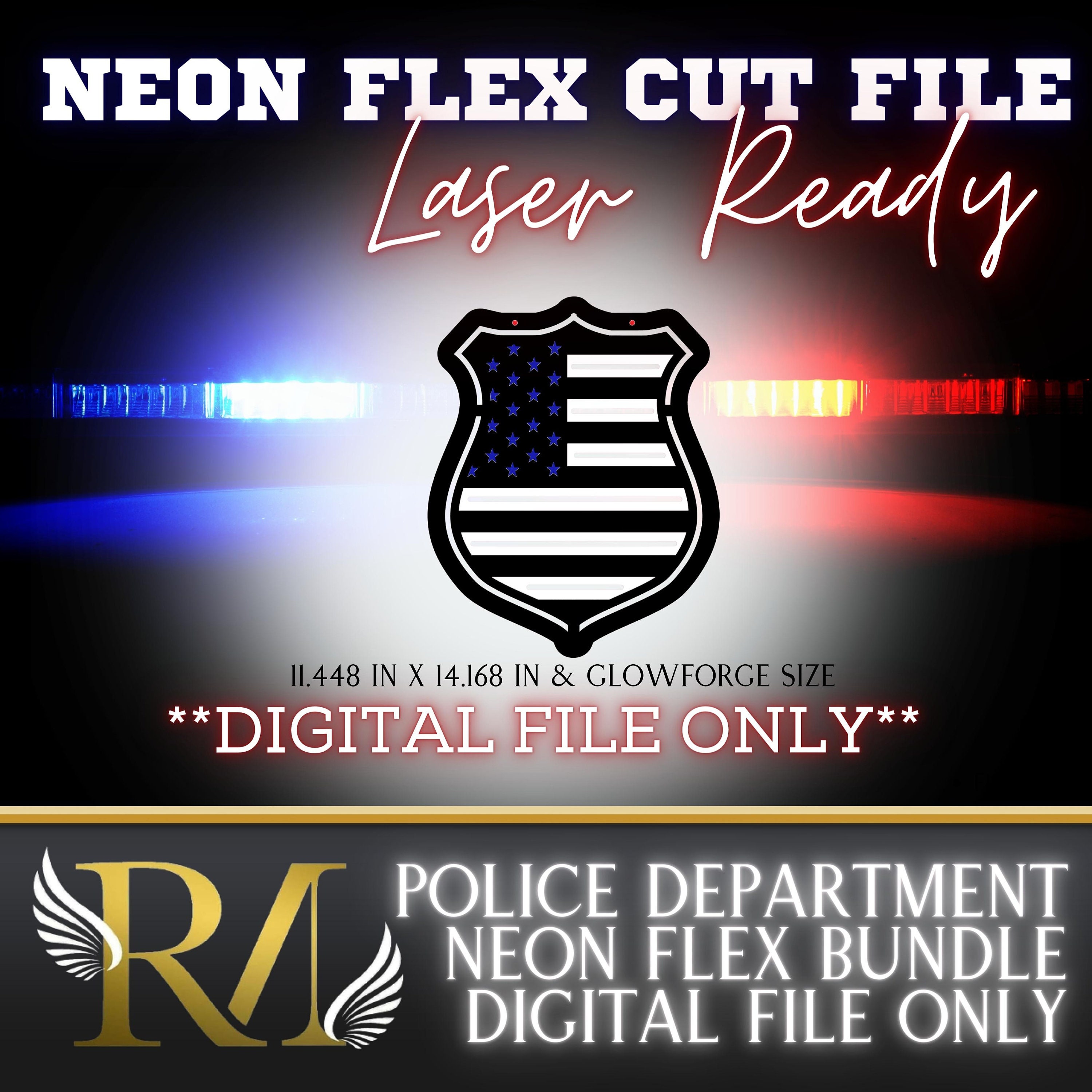 Police Badge Neon Sign- Digital File Only- DIY- Neon Flex - Etsy