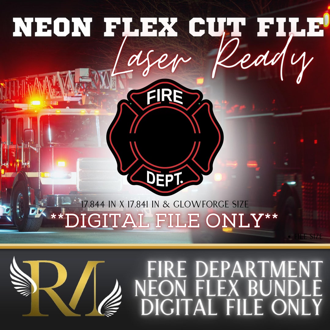 Firefighter Neon Flex Sign- Digital File Only- DIY- Custom- Protect ...
