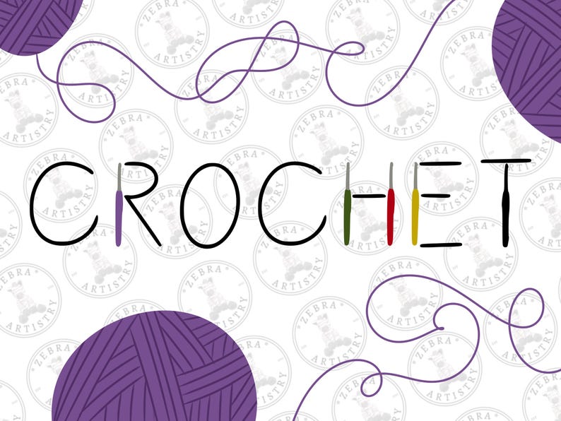 Crochet Hook Font File OTF TTF SVG Lettering Calligraphy Procreate ...