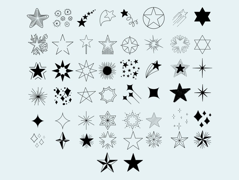 50 Star Procreate Brushes | Star Doodle Brushset | Star Procreate ...