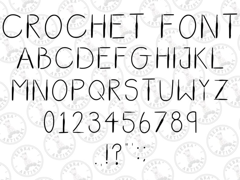 Crochet Hook Font File OTF TTF SVG Lettering Calligraphy Procreate ...