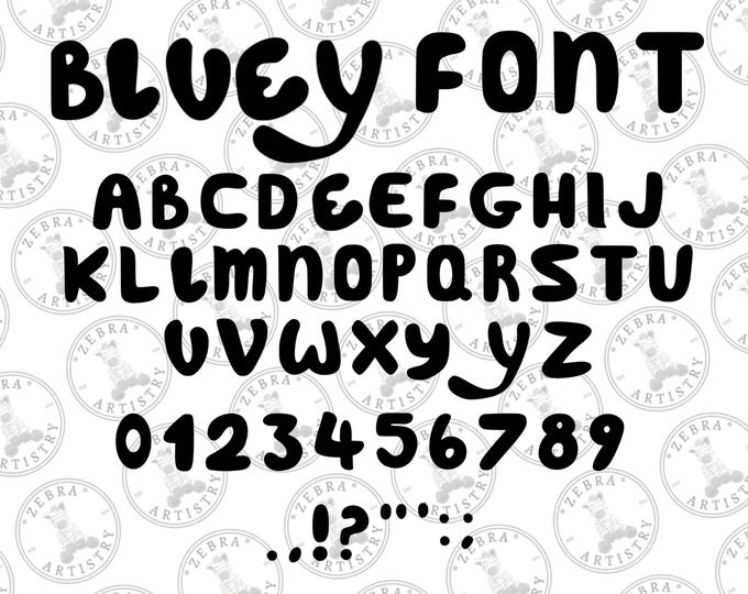Bluey Font File OTF TTF SVG Lettering Calligraphy Procreate Cricut ...