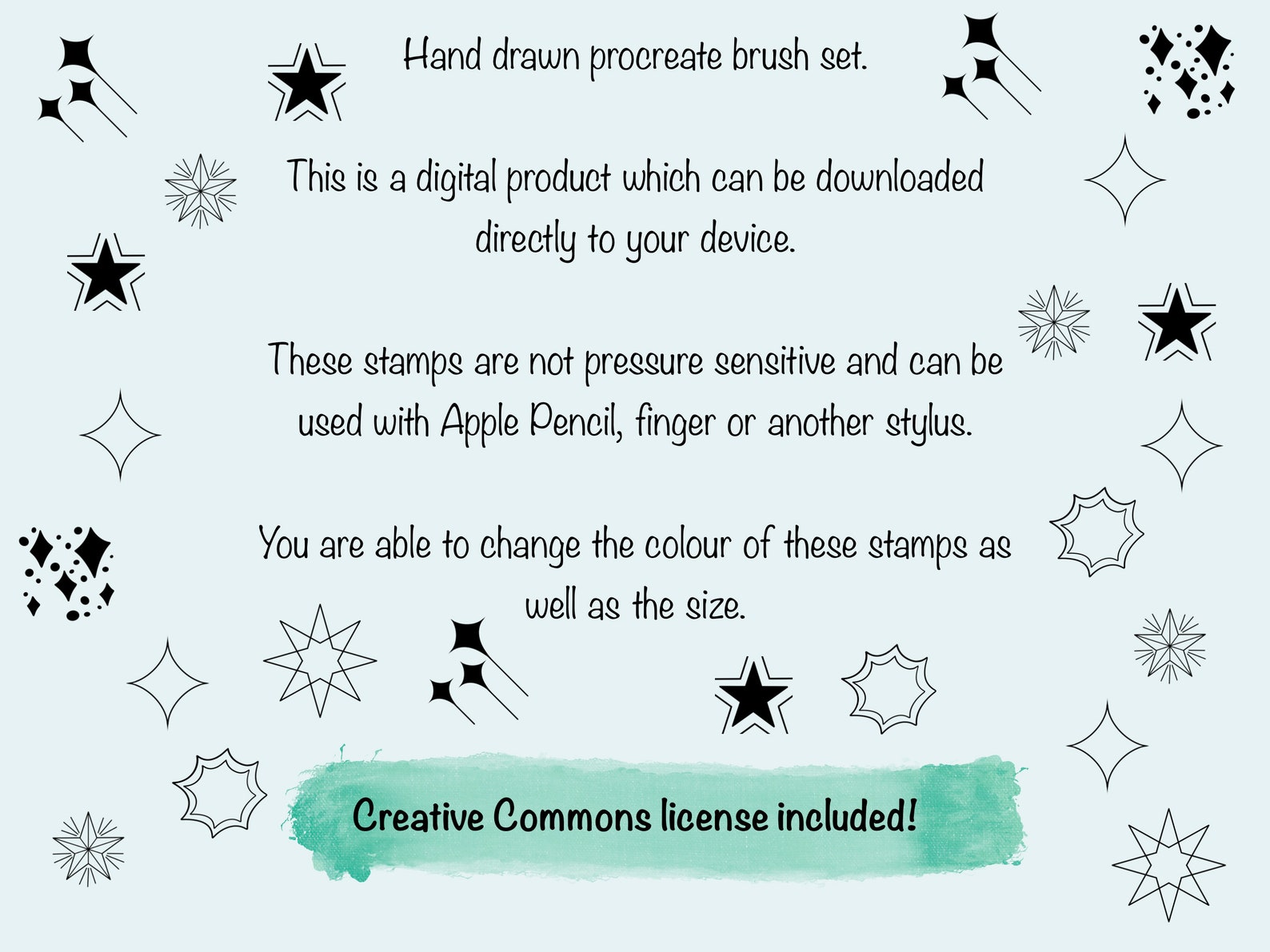 50 Star Procreate Brushes Star Doodle Brushset Star Procreate Stamps Procreate Doodle Brushset ...