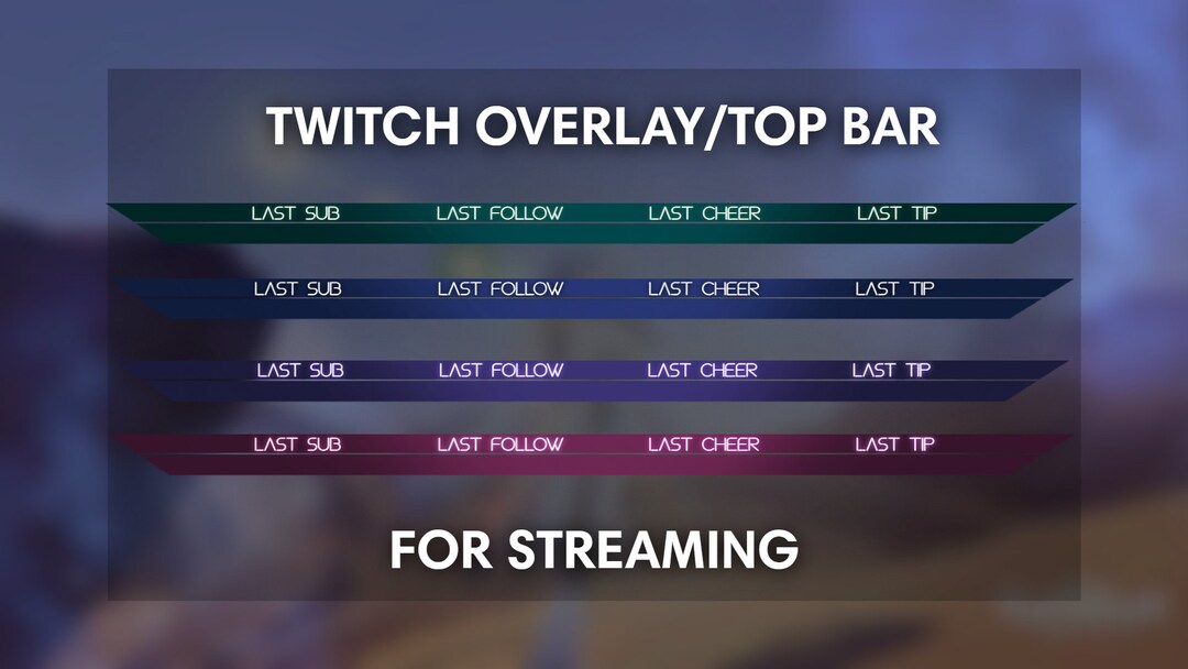 Twitch Overlay/top Bars Blue, Purple, Pink, Green - Etsy