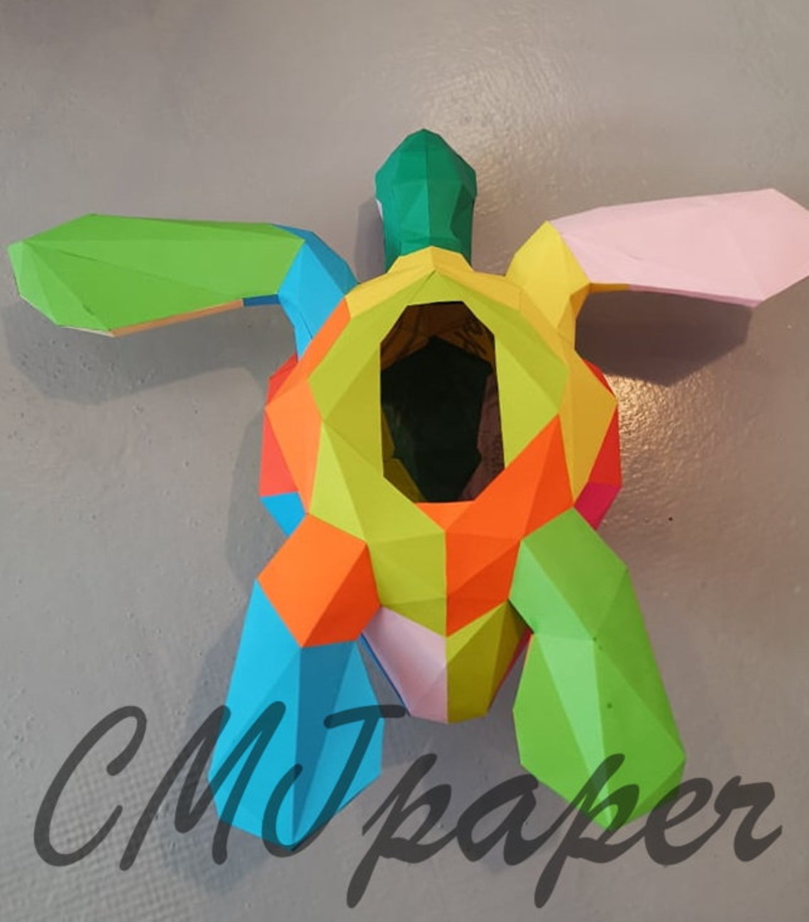 PAPERCRAFT TURTLE Wall or Standing Make It Yourself Paper Sculpture, 3D ...