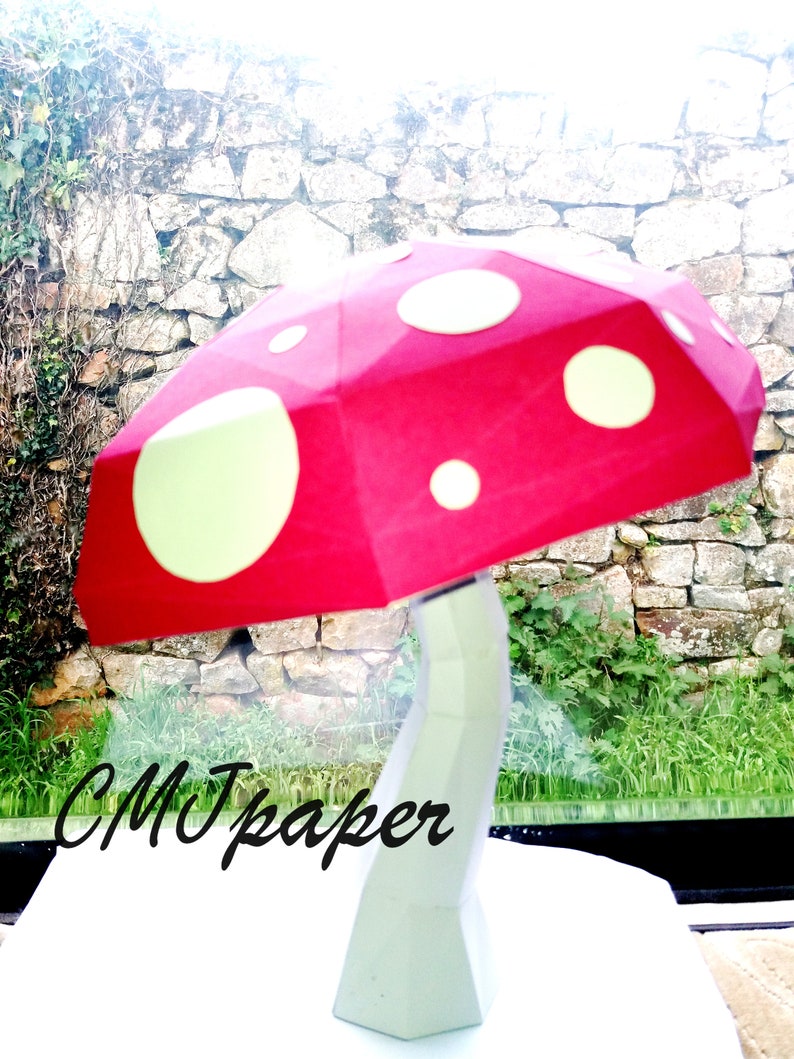 PAPERCRAFT Set of 7 Giant MUSHROOMS Decorations to Make Yourself Paper ...
