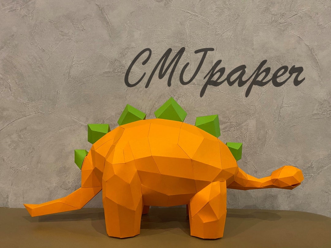 PAPERCRAFT STEGOSAURUS to Make Yourself Paper Dinosaur Sculpture, 3D ...