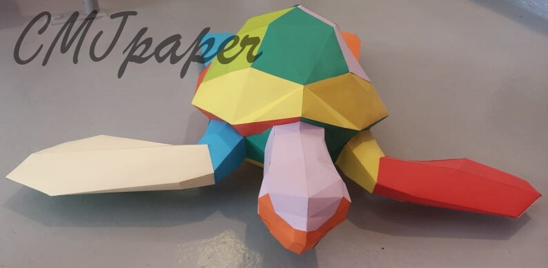 PAPERCRAFT TURTLE Wall or Standing Make It Yourself Paper Sculpture, 3D ...