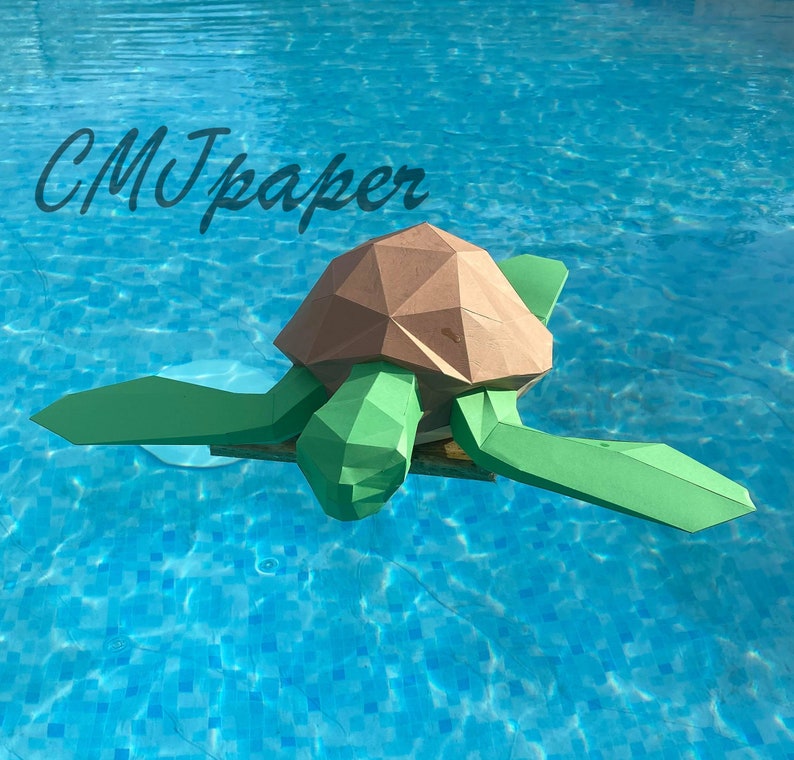 PAPERCRAFT TURTLE Wall or Standing Make It Yourself Paper Sculpture, 3D ...