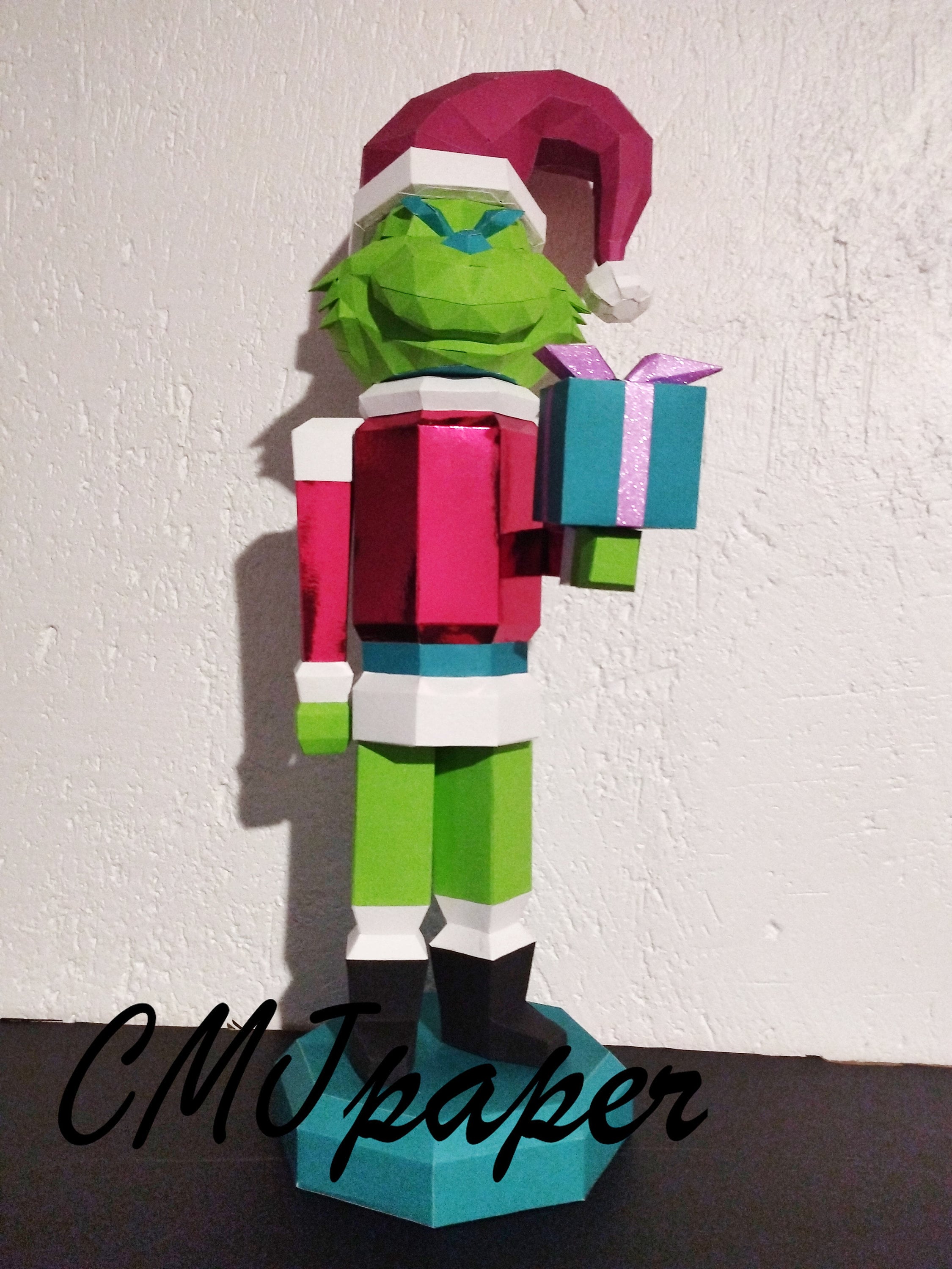 PAPERCRAFT GRINCH Nutcracker Make It Yourself Paper Grinch Sculpture ...