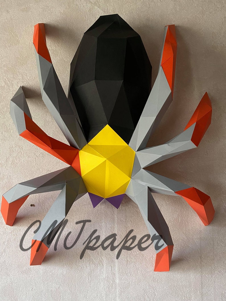 SPIDER PAPERCRAFT Do It Yourself Spider Sculpture 3D - Etsy