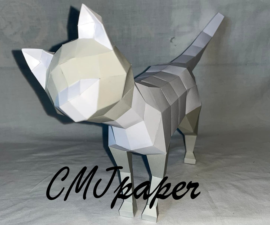 PAPERCRAFT CHAT to Make Yourself Paper Cat Sculpture, 3D Paper, Origami ...