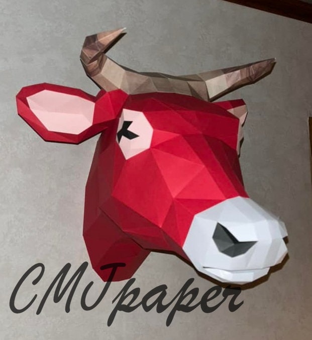 COW PAPERCRAFT to Make Yourself Cow Head Trophy Sculpture - Etsy