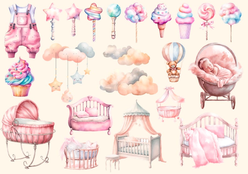 Baby Girl Watercolor Clipart Newborn Children PNG Girl - Etsy