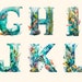 Alphabet Coral Reef, Ocean, Underwater World Watercolor Png, 26 Floral ...