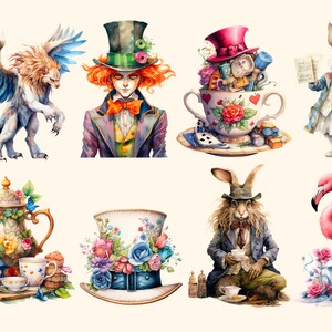 Alice and Her Friends, Alice’s Adventure Clipart Watercolor, Alice ...
