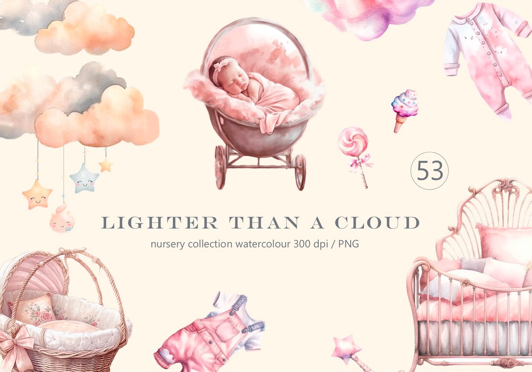Baby Girl, Watercolor Clipart, Newborn Children PNG, Girl, Nursery ...