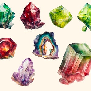 Minerals Clipart Watercolor Png, Gems, Precious Stones Digital Print ...