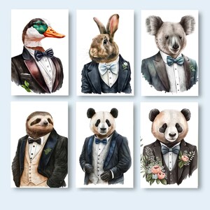 Zoo Style, Animals in Suits, Tailcoat and Bow Tie, Classic Men's Suit ...