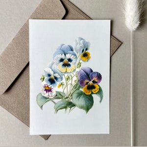 Pansies and Violet Clipart Watercolor Png, Flowers Digital Print ...