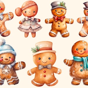 Christmas Gingerbread Watercolour Clipart, New Year, Holiday, Winter ...