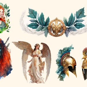 Ancient Greece, Hellas Clipart Watercolor, Digital Print, Illustration ...