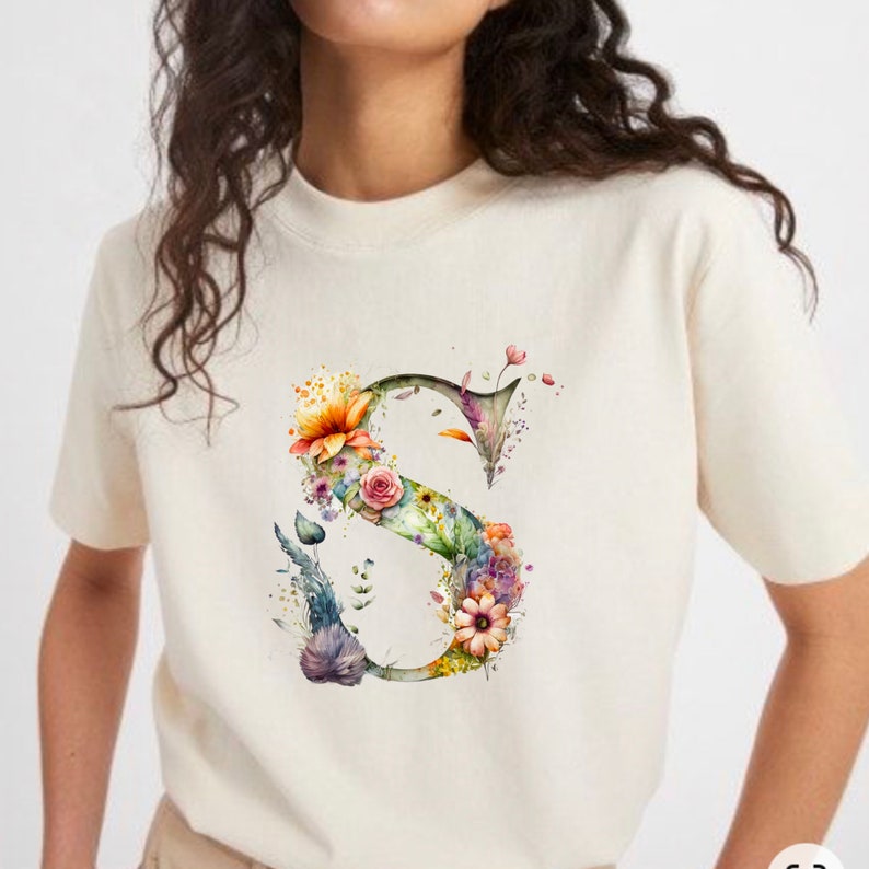 Watercolor Flower Letter S Png Clipart Botanical Letter S - Etsy