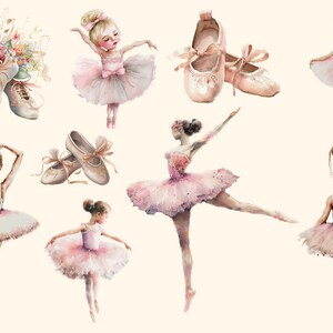 Little Ballerina Watercolor Clipart, Girl Children PNG, Girl, Nursery ...