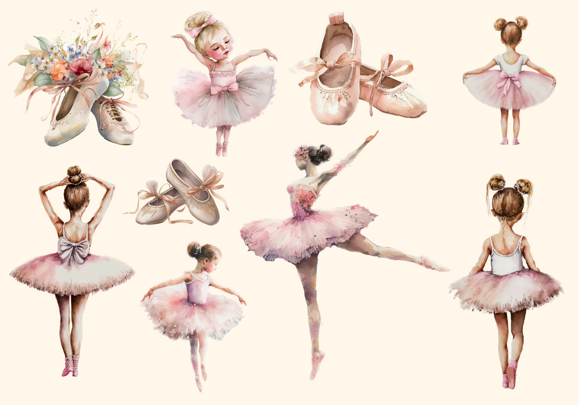 Little Ballerina Watercolor Clipart Girl Children PNG Girl - Etsy Australia