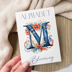 Graceful Alphabet Watercolor Png, 26 Floral Letters Clipart, Digital ...