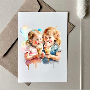 Children, Best Friends Watercolor Clipart Png, Cute Friends Digital ...