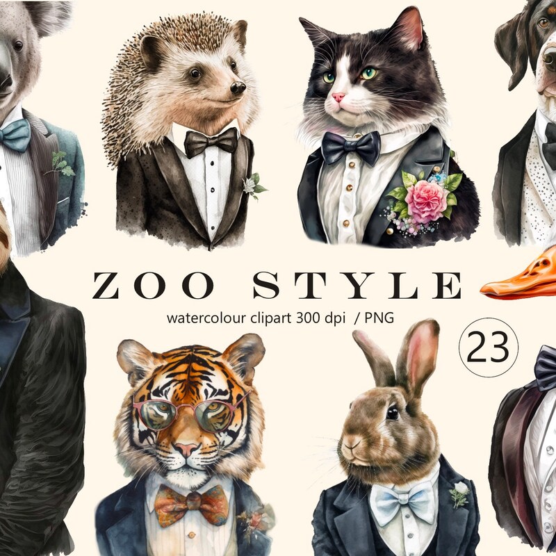 Animals in Suits - Etsy